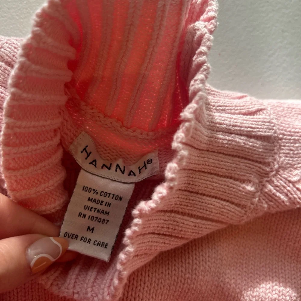 Hannah | Sweaters | Hannah Pink Mockneck Sweater 34 Sleeves Size M Euc ...